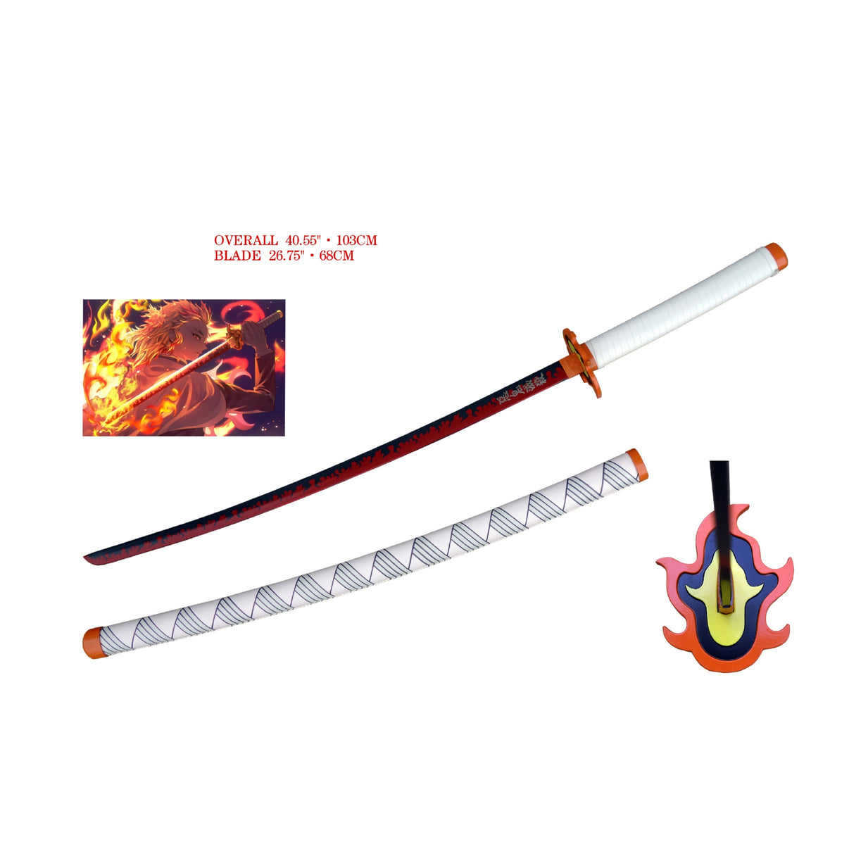 Demon Slayer Rengoku Metal Katana Sword Manga Style – SWORDVERSE