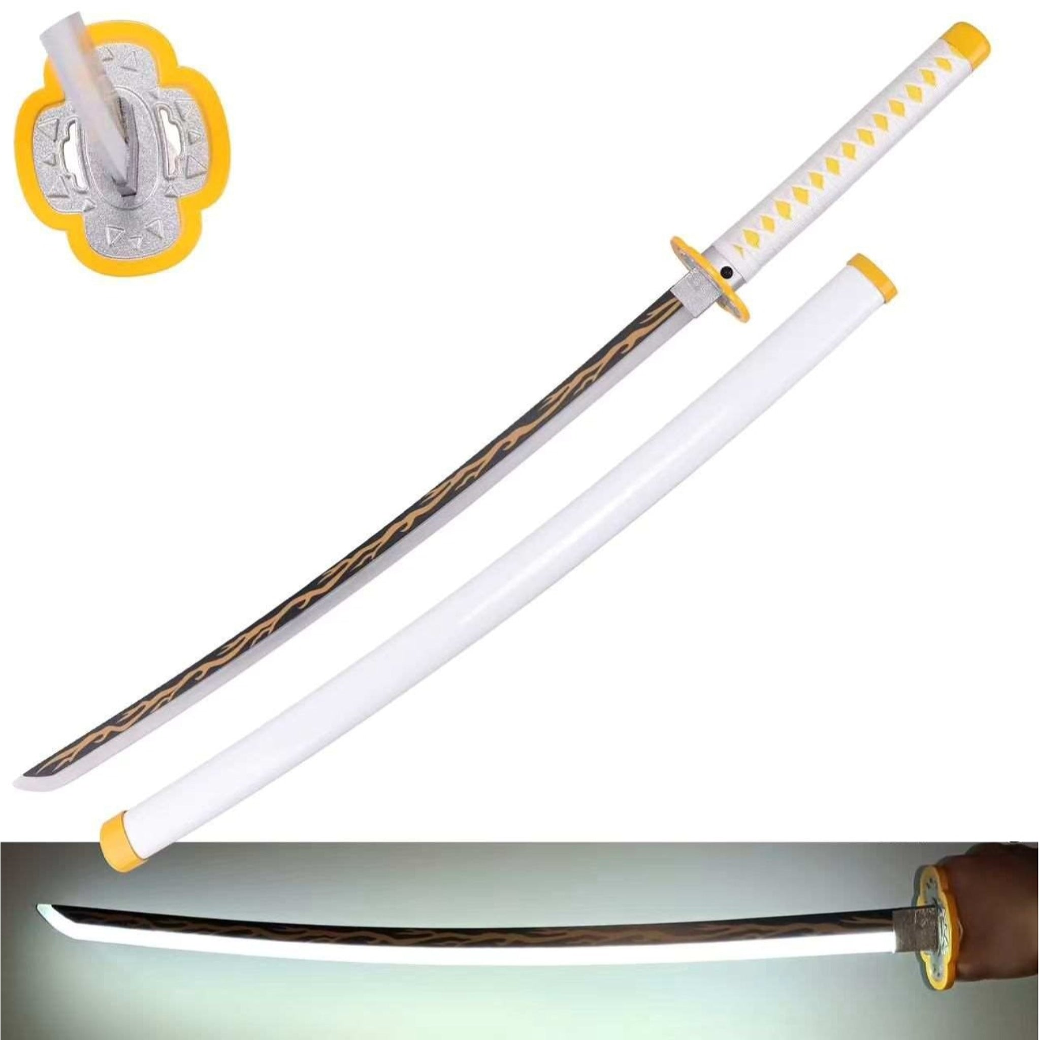 Demon Slayer Zenitsu Agatsuma Katana Metal LED Sword – SWORDVERSE